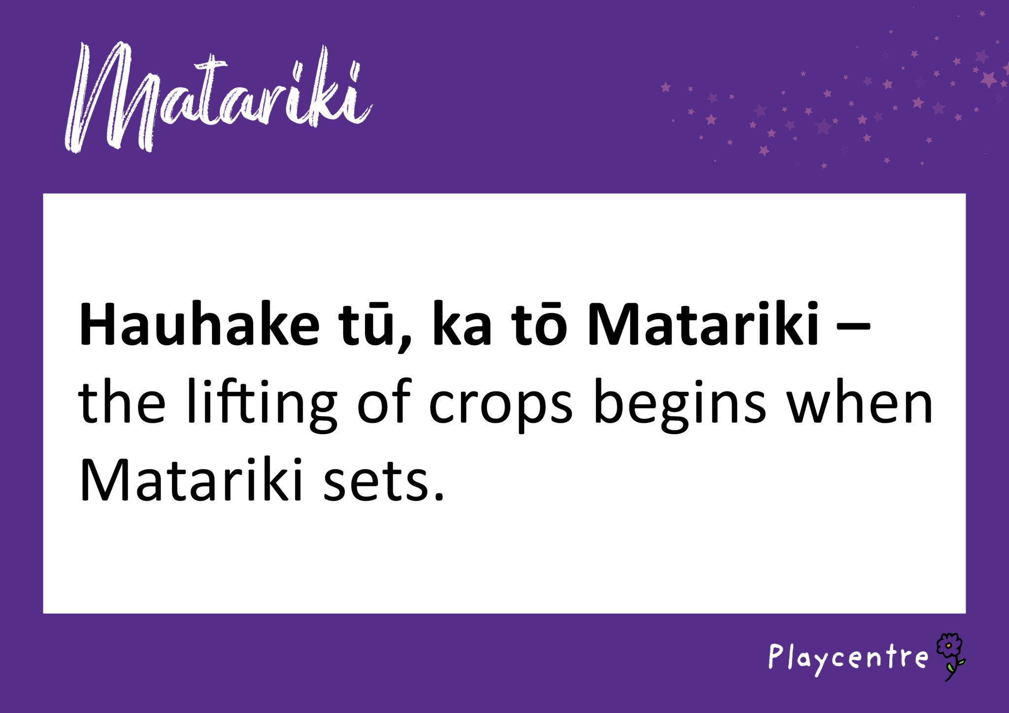 Ngā whakataukī mō Matariki - Matariki proverbs | Playcentre.org.nz